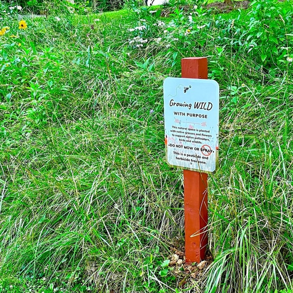 Pollinator Habitat in Progress Sign: Aluminum Garden Decor (10x14in ...