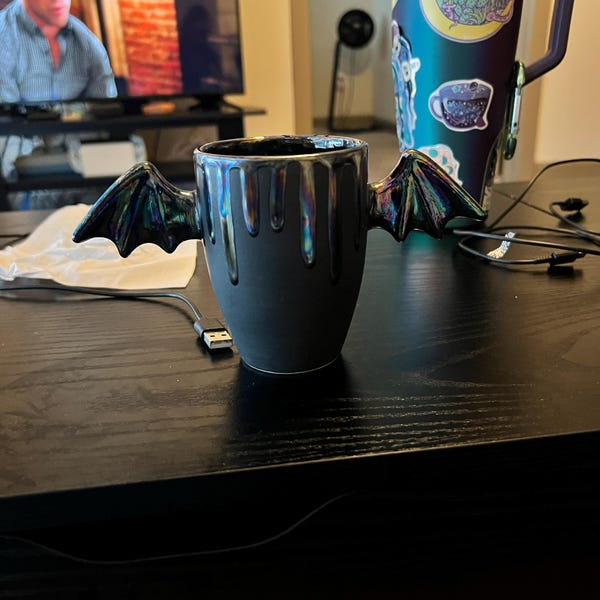 Lustre Wing Mug, Bat Wings Cup, Pearlescent Drip Wings, Kitchenware ...