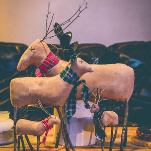 Primitive Reindeer Decor - Etsy