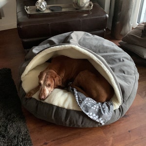 Big Washable Dog Bed Cave Crate Puppy Cave Plush Bed for Large Dogs ...