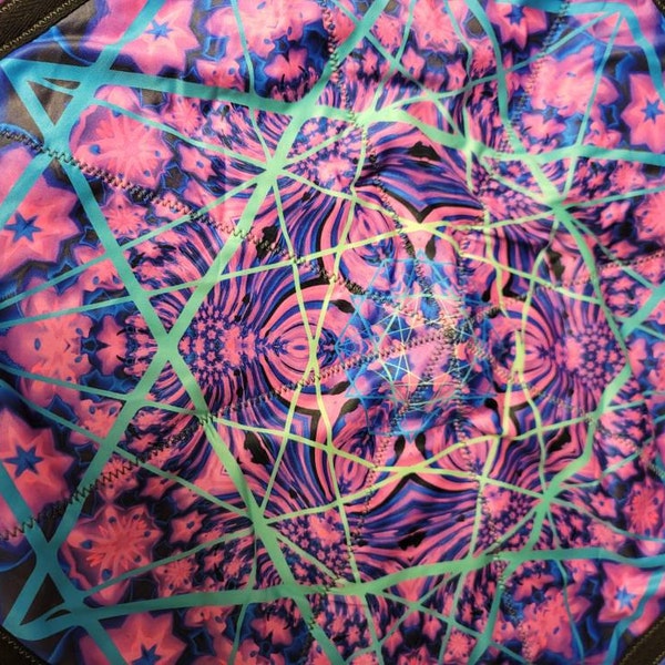Trippy Squid Flowstar - "v2.0" UV Reactive Sacred Geometry Purple/pink ...