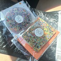 Rainbow Picking Pad Fidget Pick Palette Toy Neon Crystal Pebble Glitter ...