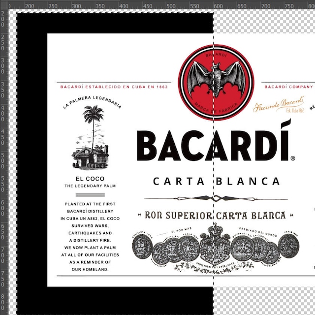 Bacardi Bottle Label