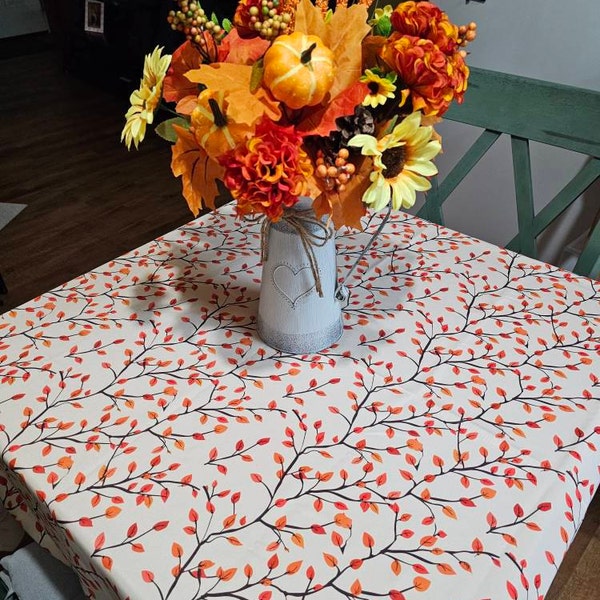 Fall Pumpkin Tablecloth Orange Pumpkin Tablecloth Autumn Decor Pumpkin ...