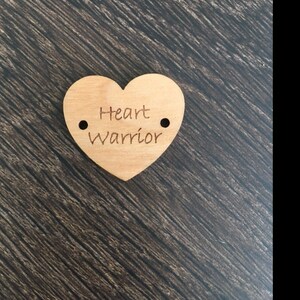 Personalized Heart Buttons, Custom Wooden Heart Charms, 1 Inch Heart ...
