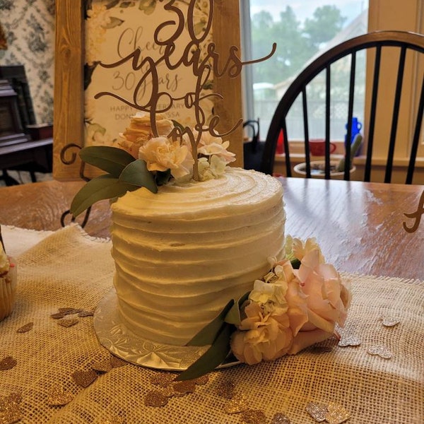 30th Anniversary Cake Topper, 30 Years of Love, 30th Wedding ...
