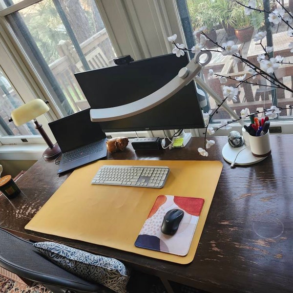 High Frequency Embossing-leather Desk Mat | Custom Size Desk Pad ...