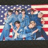 Ateez Mingi Pink Hair America Flag Banner, Ateez Mingi Kpop Flag ...