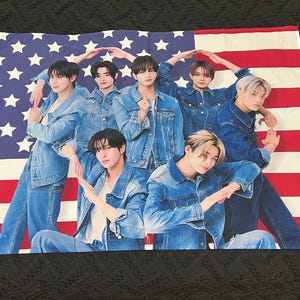 Ateez Mingi Pink Hair America Flag Banner, Ateez Mingi Kpop Flag ...