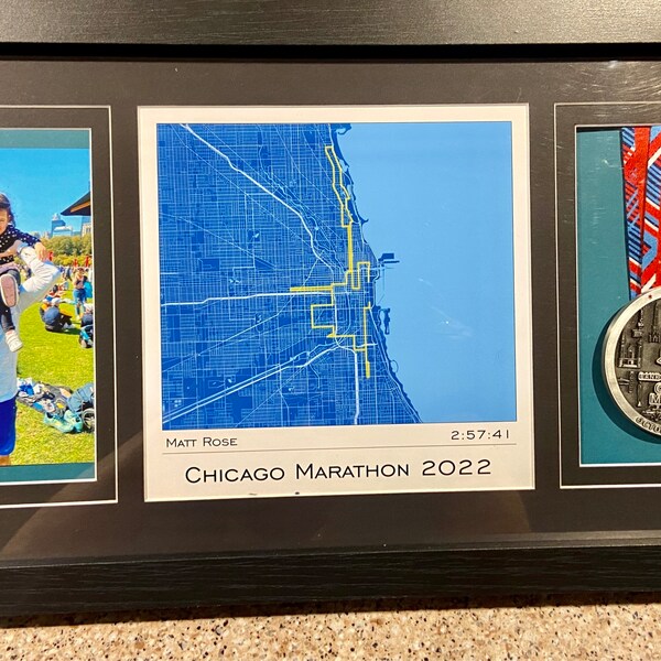 Any Marathon Running Map, Photo & Medal Display Frame : Gift for ...