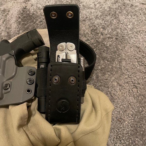 LEATHERMAN® MULTITOOL Deluxe Leather Sheath (pockets for Bits,extender ...