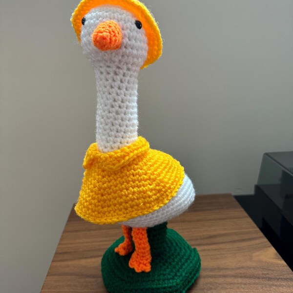 PATTERN ONLY Crochet Desk Goose PDF Pattern, Bonus: Rain Hat and Poncho ...