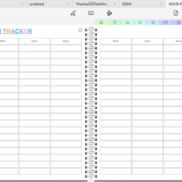 All-in-one Digital Planner 2024, 2025, 2026, Undated Digital Planner ...