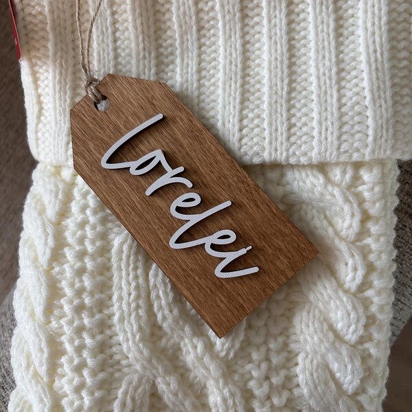 Personalized Stocking Tags Wooden Name Tags Christmas Labels Wooden ...