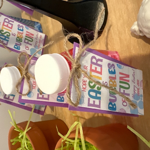 Easter Bubbles Tag, Printable Easter Gift Tags, Bubbles of Fun Kids ...