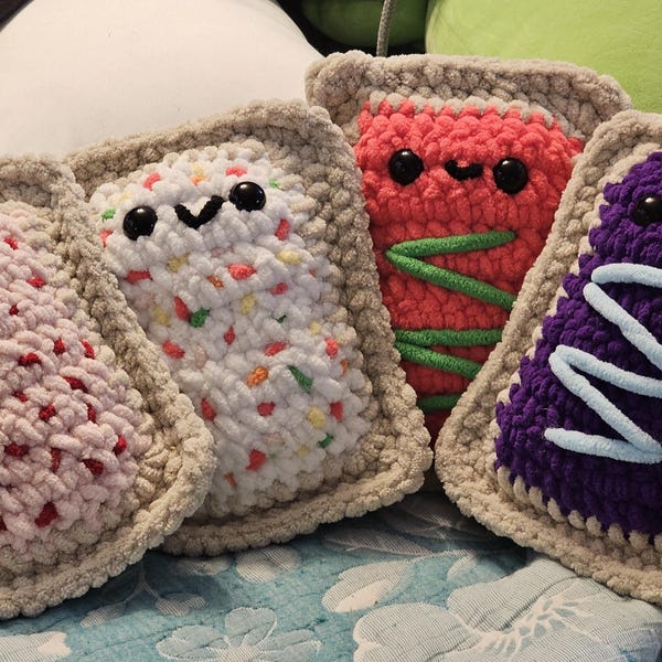 Toaster Pastry Crochet Pattern, No-sew, Crochet Pillow Pattern, Crochet ...