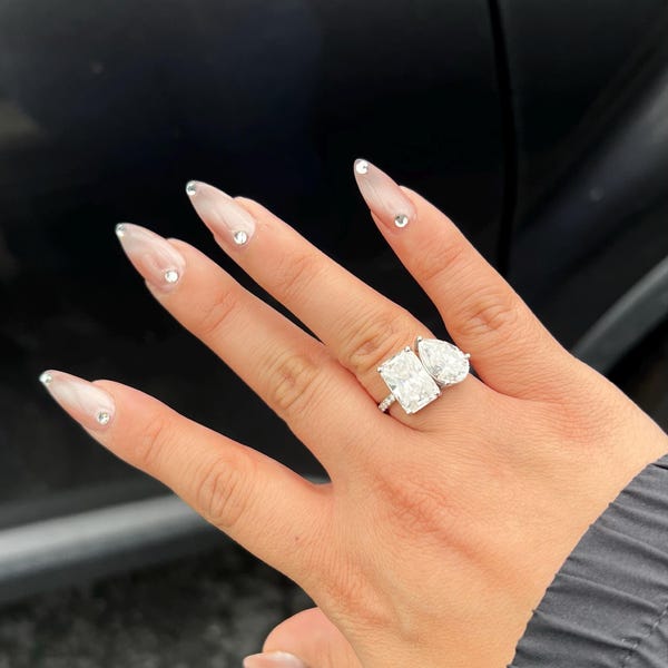 6 Ct Toi Et Moi Celebrity Engagement Ring, Two Stone Promise Ring ...