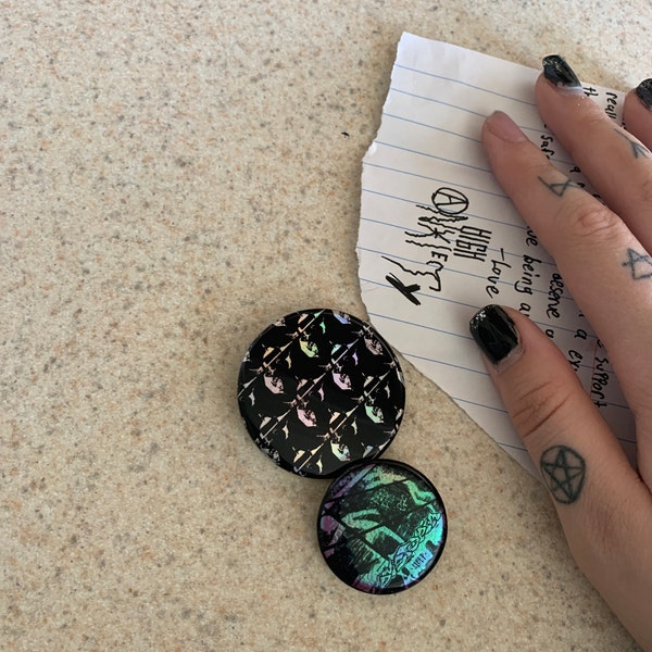 Shiny Post Punk/goth/new Wave Pins - Etsy