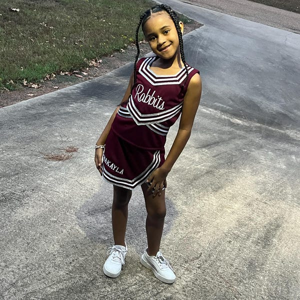 Maroon & White Cheer Uniform, Customized Cheerleading Uniform, Girls ...