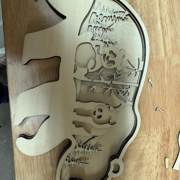 Funny Cartoon 3D Wood Puzzle Laser Cut Files, Layered Art Piece ...