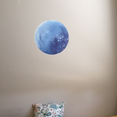 Blue Moon Wall Decal Moon Wall Art Decor. Wall Sticker Nursery Moon ...