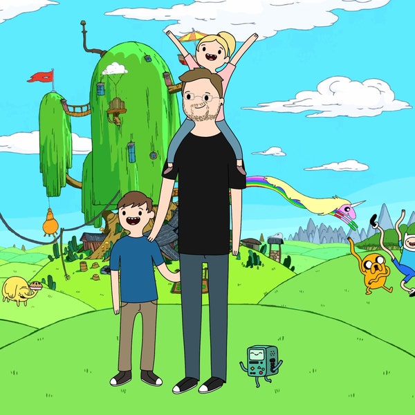 FREE PRINT & SHIPPING - Adventure Time Custom Portrait - Cartoon Family ...