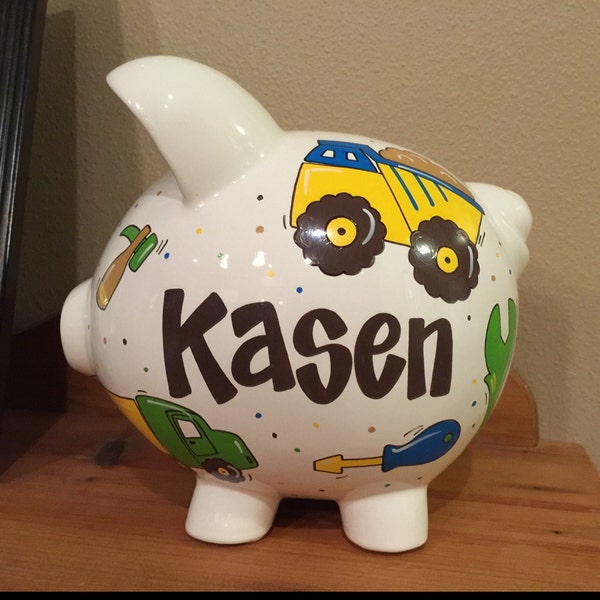 Large-custom Cars Personalized Piggy Bank - Etsy