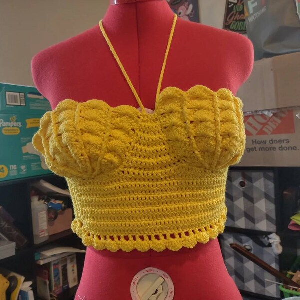 Mermaid Crochet Top PDF PATTERN ALL Sizes + Video | Crochet Bralette ...