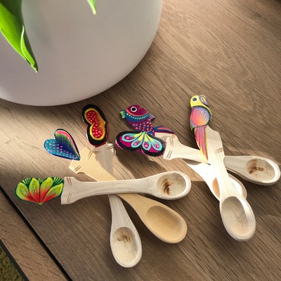 Blue Enamel Serving Spoons Made in Mexico, Zero Waste, Reusable Camping ...