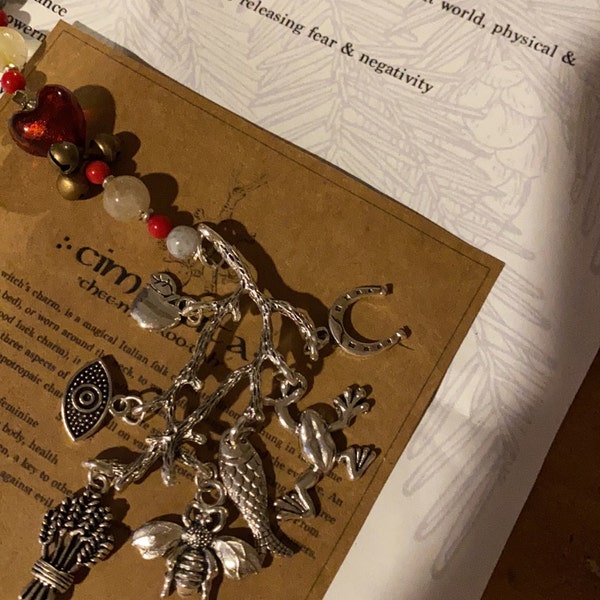 Cimaruta Italian Folk Magic Good Luck Charm w/ Column Beading: Pyrite ...