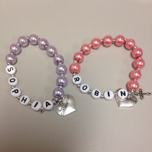 Goddaughter Bracelet. Keepsake Bracelet in White or Ivory Pearl ...