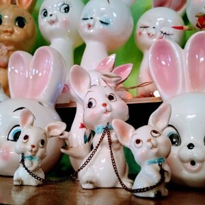 Vintage Ceramic Japanese Kawaii Kitsch Big Eye Pink Kitty Cat | Etsy