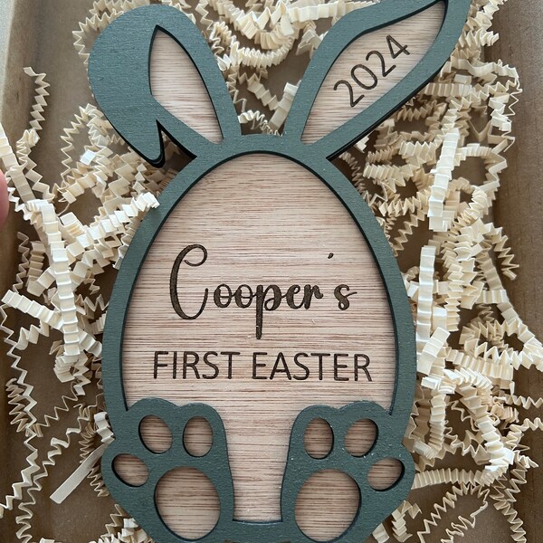 Personalised My First Easter Bunny Photo Prop, 1st Easter Wooden ...