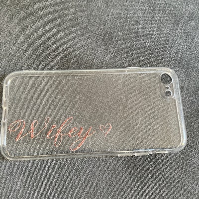 PERSONALISED Phone Case Name Initials Moon Black Plastic Phone Case ...