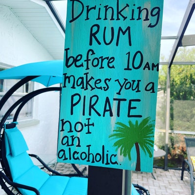Rum Sign, Porch Sign, Patio Decor, Tiki Bar Decor, Pirate Sign ...