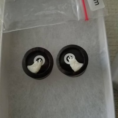 Pair of Our Custom four Leaf Clover White Acrylic Plugs Sizes 00g, 1/2 ...