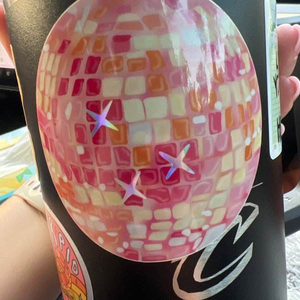 Holographic Pink Disco Ball Sticker | Mirrorball | Taylor Swift ...