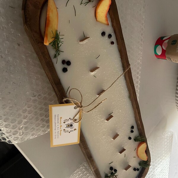 Spiced Orange and Cinnamon Chai Woodwick Dough Bowl Candle - Etsy