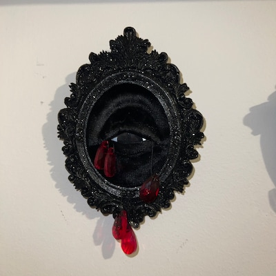 Monster Eye in Mini Ornate Frame Quirky Spooky Eclectic Handmade Wall ...