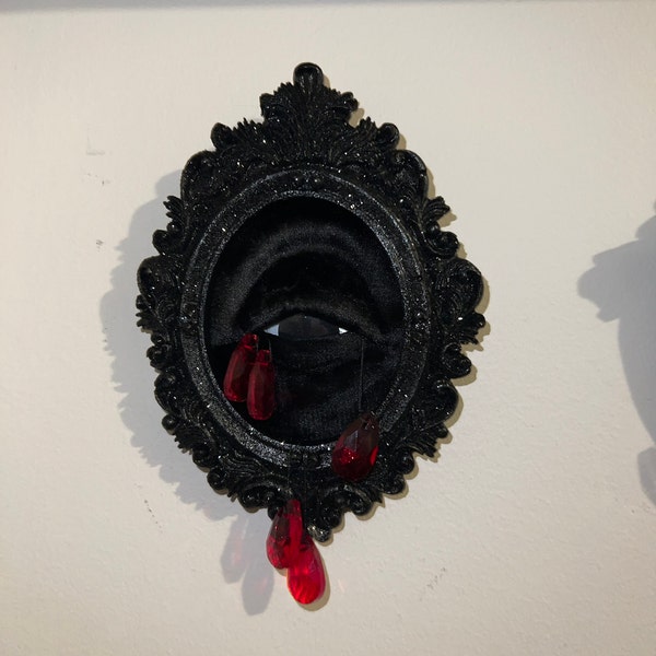 Monster Eye in Mini Ornate Frame Quirky Spooky Eclectic Handmade Wall ...
