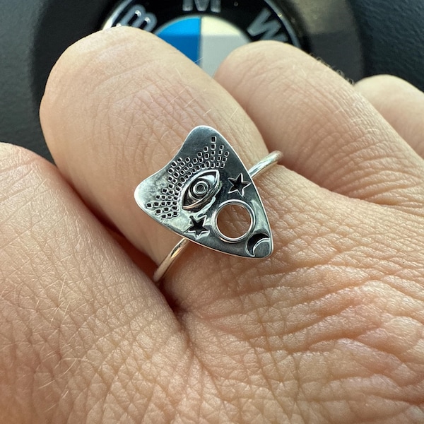 Planchette Ring, Ouija Ring, Moon and Star Ring, Planchette Jewelry ...
