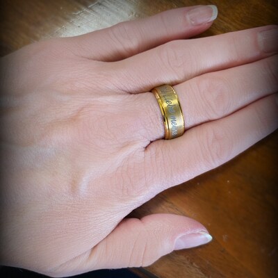 Men Women Tungsten Wedding Band 8MM Yellow Gold IP Plated - Etsy