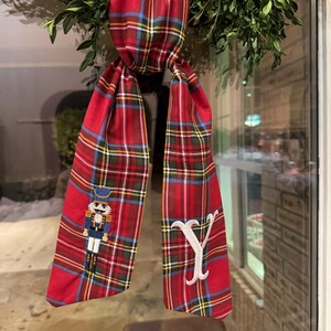 Monogrammed Christmas Wreath Sash, Embroidered Sash, Christmas Sash ...