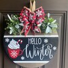 Winter Front Door Decor Hello Winter Snowflake Winter Door Hanger ...