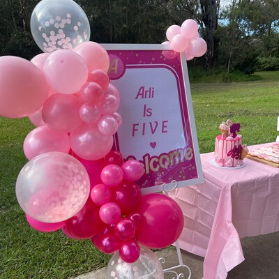 Printable Welcome Sign, Printable Editable Pink Gold Girl's Come on Let ...