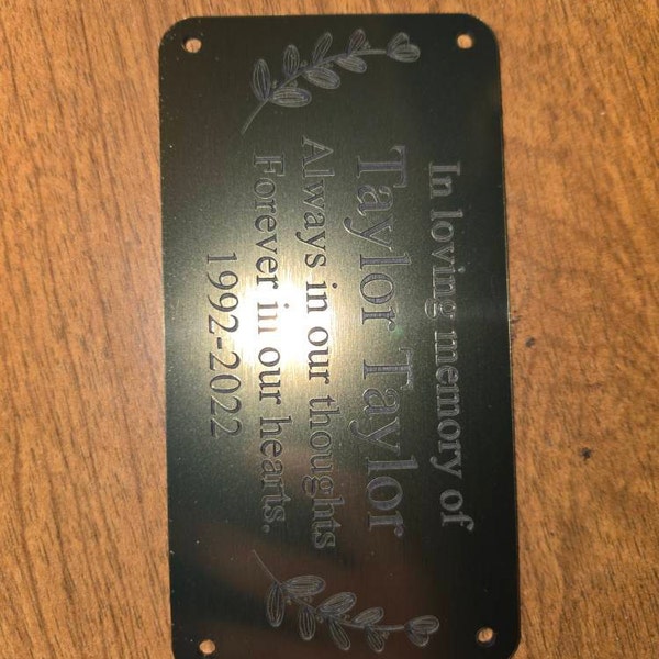 Bench Memorial Plaques in Gold and Silver Engraved Personalised Wording ...