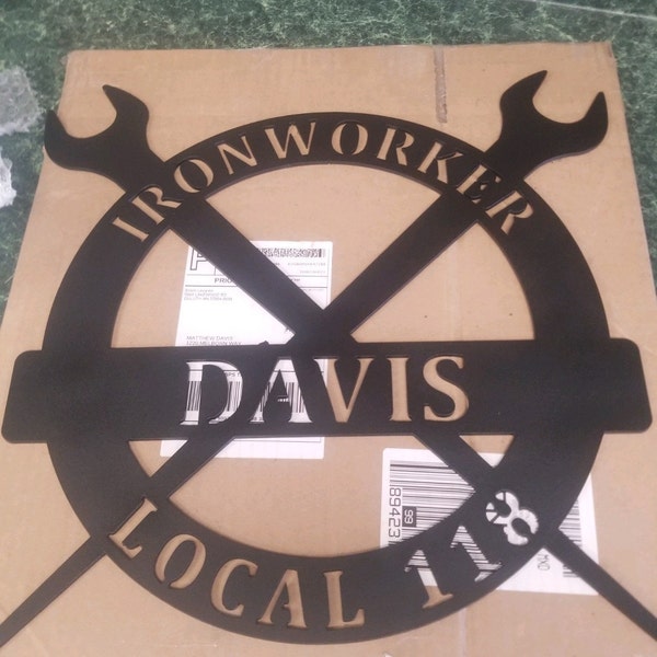 Metal Ironworker Sign - Custom Made, Current Job or Retirement Gift ...