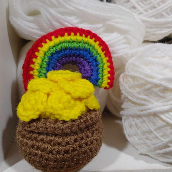 Crochet PATTERN Pot of Gold & Rainbow Amigurumi St Patricks Day Decor ...