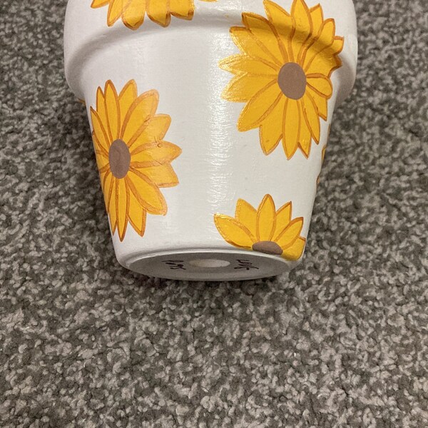 Hand Painted Baby Blue Bumble Bee Indoor Plant Pot, Terracotta Planter ...