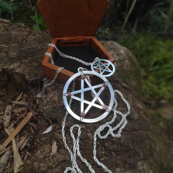 Silver Hendecagram Star Necklace , Chaos Anti Cosmic Energy Pendant ...